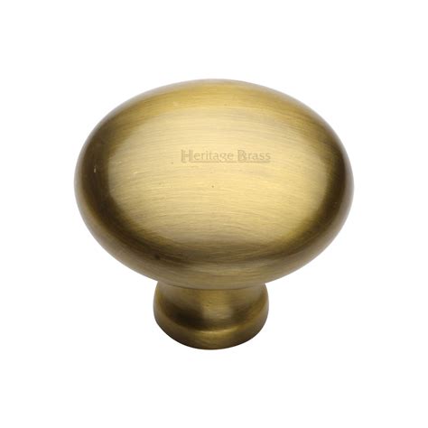 Heritage Brass Cabinet Knob Victorian Round Design 38mm Antique Brass