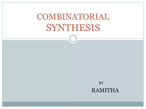 combinatorial synthesis pdf