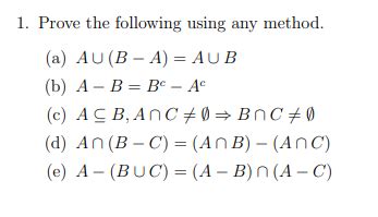 Solved Prove The Following Using Any Method A AU B Chegg Com
