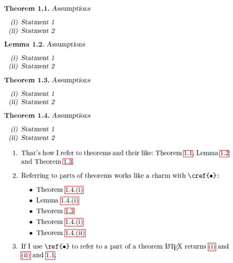 Hyperref Reference To List Items In Theorem Environment Tex Latex