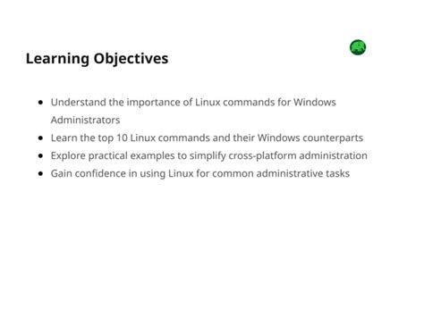 Top Linux 10 Commands For Windows Admins Ppt
