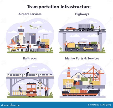 Maritime Sector Rgb Color Icons Set Cartoon Vector