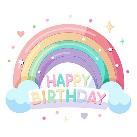 생일 축하 타이포그래피 배너 배경 디자인 프리미엄 Ai 생성 벡터