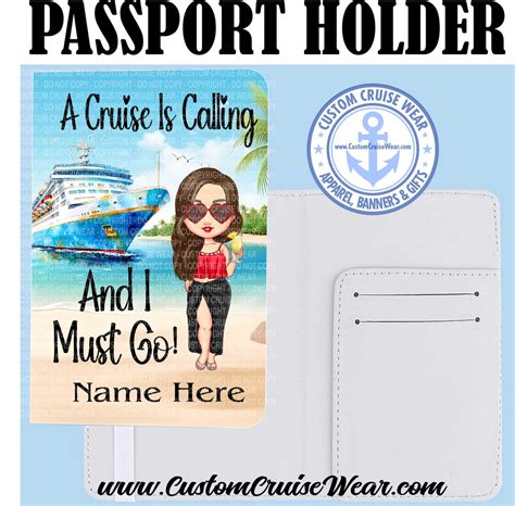 A Cruise Is Calling Character Passport Holder Custom Cruise Wear