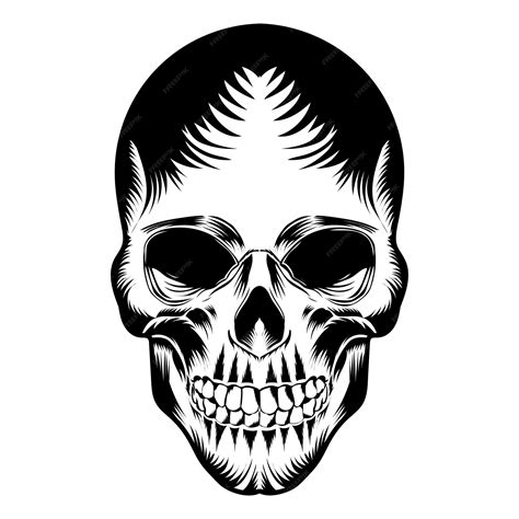 Human Skull Front Black And White