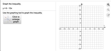 Solved Graph The Inequality Y 6 12x Use The Graphing