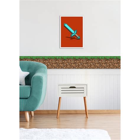 Room Mates Minecraft Iconic Grass Peel And Stick Wallpaper Border Wayfair