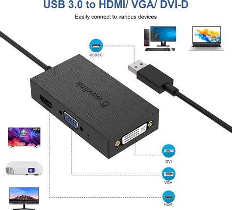 Buy WAVLINK USB To HDMI VGA DVI External Monitor Adapter USB Multiple Monitor Adapter