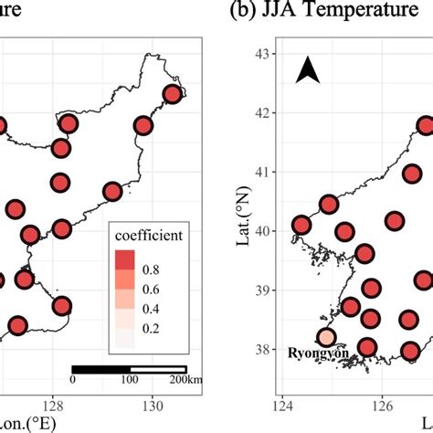 Spatial Distribution Of Pearsons Correlation Coefficients Between The Download Scientific