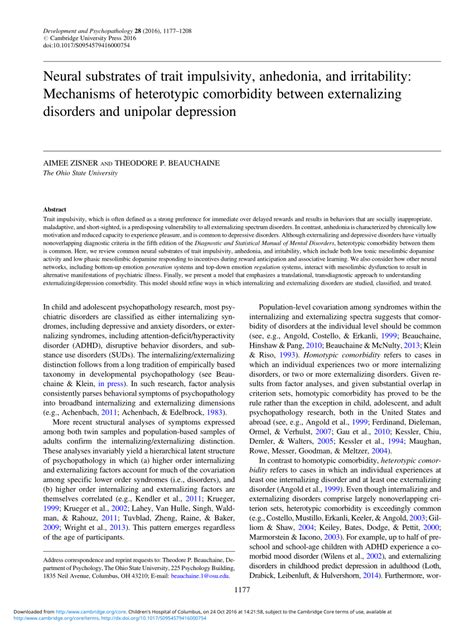 Pdf Neural Substrates Of Trait Impulsivity Anhedonia And