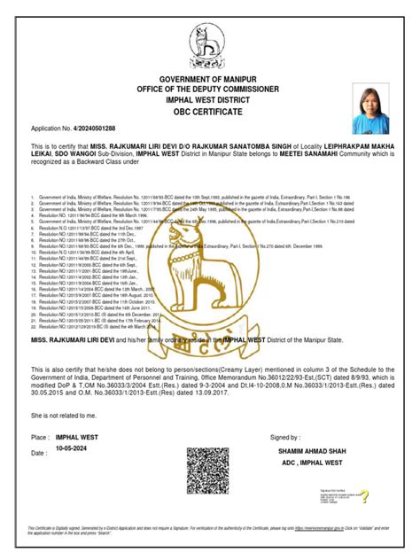 Obc Certificate Pdf Social Inequality Discrimination And Race Relations