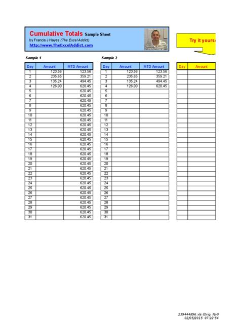 Cumulative Calculation In Excel Pdf Computers