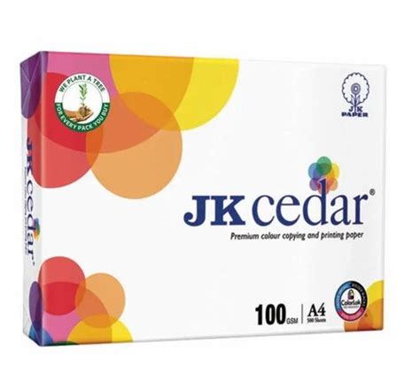 Plain White 100GSM JK Cedar A4 Size Paper At 370 Ream In Lucknow ID 2853172866033