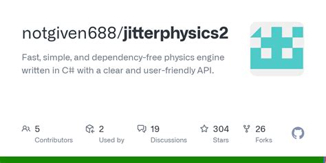 Github Notgiven688jitterphysics2 Fast Simple And Dependency Free