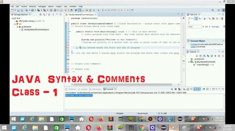 Java Tutorial For Beginners Class 1 Java Syntax And Comments Java