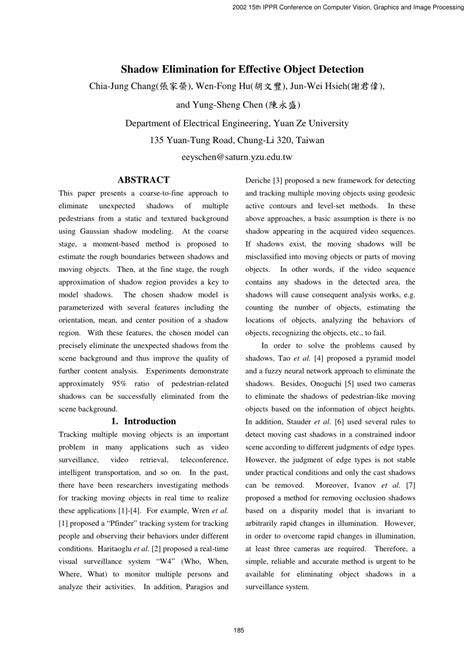 Pdf Shadow Elimination For Effective Object Detection