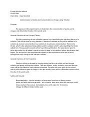 Prelab Experiment Acedic Acid In Vinegar Docx Emma Nichole Holland Chem L