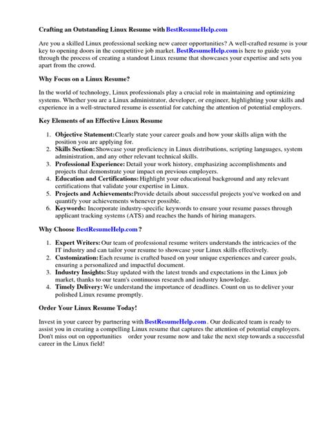 Linux Resume Pdf Operating System V Mware