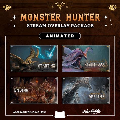 Monster Hunter Wilds Animated Stream Twitch Overlay Package Etsy