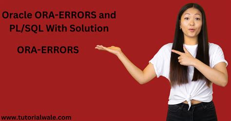 Oracle ORA ERRORS Part 3 With Solution Tutorialwale
