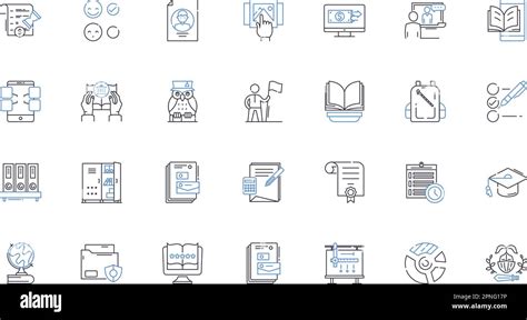 Learning Institution Line Icons Collection Academia Educate Learning Enrichment Institution