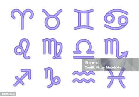 조디악 사인 3d 아이콘 세트 별자리 점성술 기호 벡터 그림입니다 12에 대한 스톡 벡터 아트 및 기타 이미지 12 3차원 형태 개체 그룹 Istock