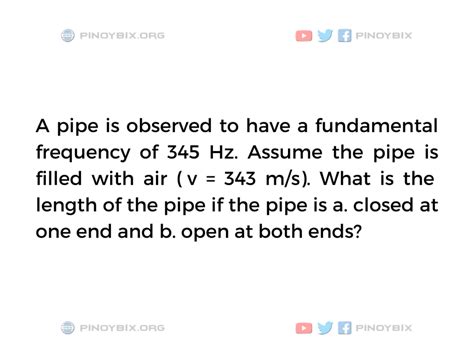 Solution What Is The Length Of The Pipe