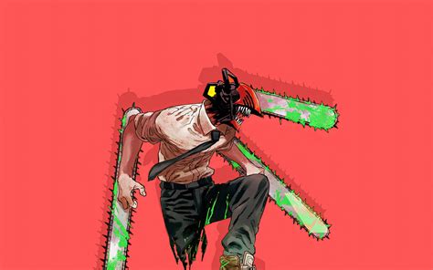 1920x1200 Resolution 8K Chainsaw Man Red Denji Minimal Art 1200P Wallpaper Wallpapers Den