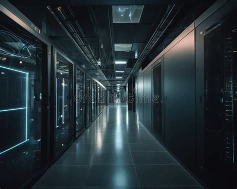 computer data center room facility with server racks storage solutions