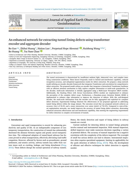 Pdf An Enhanced Network For Extracting Tunnel Lining Defects Using