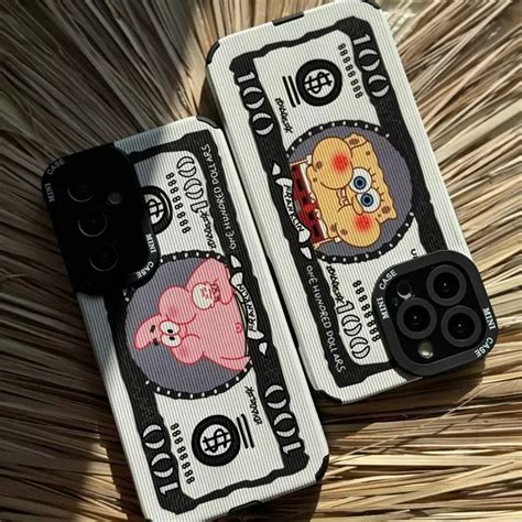 خرید و قیمت قاب گوشی پاتریک و باب اسفنجی دلار کبریتی مناسب گوشی سامسونگ