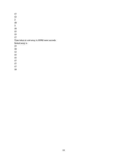 Bubble Sorting In Java Time Taken To Sort Array Is Nano Seconds Sorted Array Is Studocu