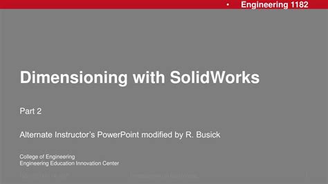 PPT Dimensioning With SolidWorks PowerPoint Presentation Free Download ID 6200096