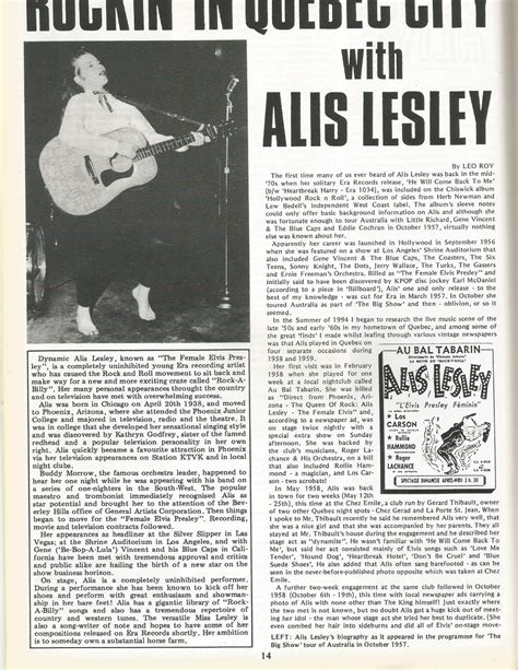 Alis Lesley The Female Elvis Presley From Phoenix