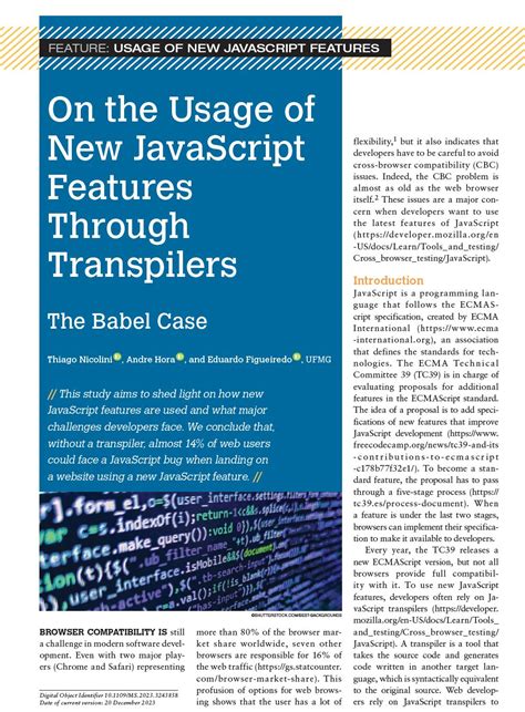 Ieee Software On Linkedin 📰 The Paper On The Usage Of New Javascript