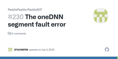 The OneDNN Segment Fault Error Issue PaddlePaddle PaddleSOT GitHub