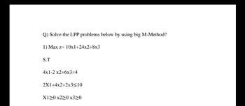 Answered Q Solve The LPP Problems Below By Bartleby