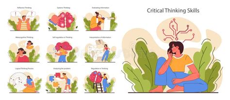 Critical Thinking Skill Set Strategic Decision Making Brainstorming Stock Vector