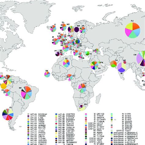 Map Showing Geographical Distribution Of Recurrent Mutation In The