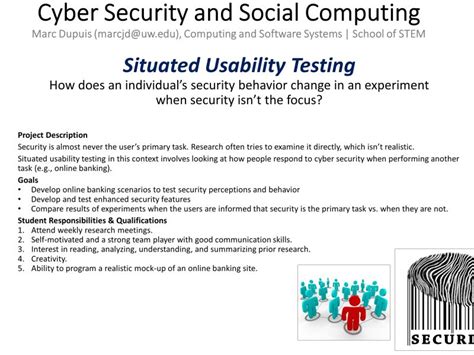 Cyber Security And Social Computing Situated Usability Testing