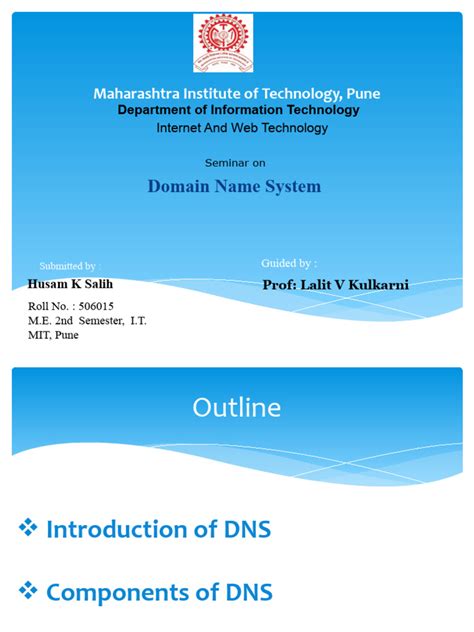 Domain Name System Maharashtra Institute Of Technology Pune Pdf