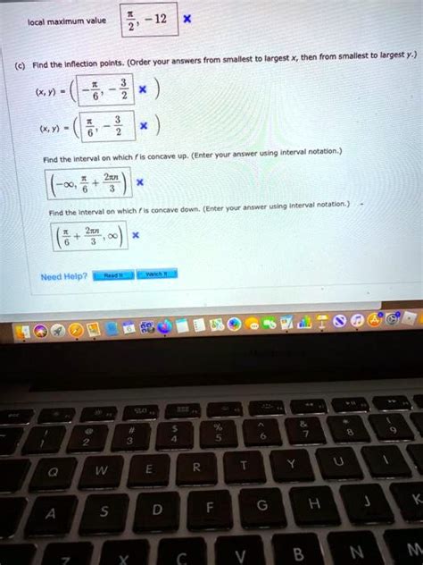 solved local maximum value your answers from smallest to largest