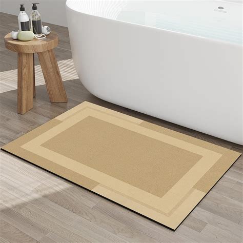 Ydkgl Non Slip Bath Mat Rubber Backing Ultra Thin Bathroom Rugs Fit Under Door