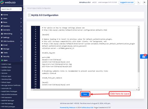 Mysql Configuration Webuzo