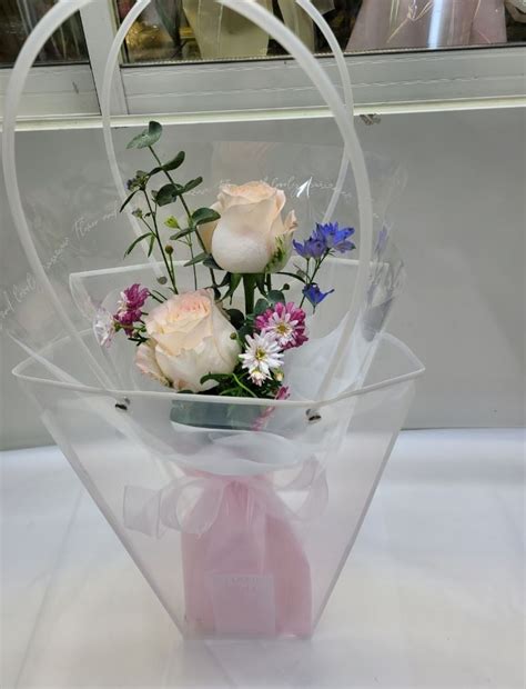 장미혼합 미니 꽃다발 쇼핑백 제공 배민 장보기∙쇼핑