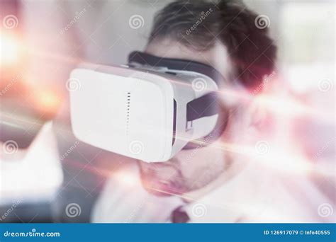 Businessman Wearing Virtual Reality Glasses Stock Image Image Of