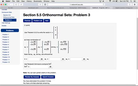 Solved Use Theorem 5 5 2 To Write The Vector V As