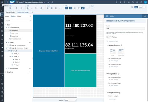 sap analytics cloud canvas and responsive layout design