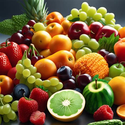 Aigeneratet De Frutas De Colores Stock De Ilustración Ilustración De