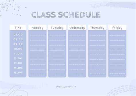 Free Printable Class Schedule Templates To Customize Canva
